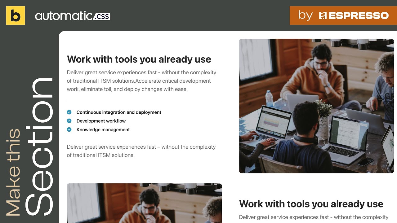 Wordpress Tutorial Bricks Builder Automaticcss Acss Alternate Image With Feature List