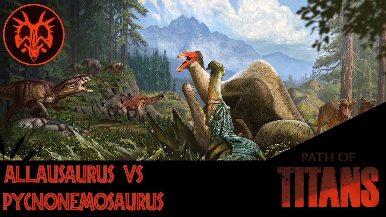 [FR] PATH OF TITANS : 1VS2 (ALLAUSAURUS VS PYCNONEMOSAURUS) - YouTube