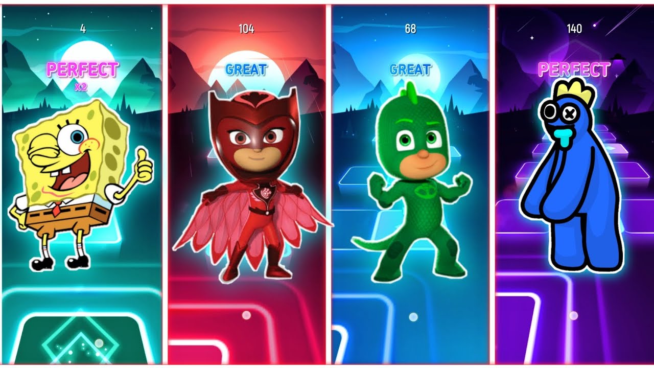 Spongebob Squarepants 🆚 Pj Masks 🆚 Gekko Pj masks 🆚 Rainbow Blue 🎶 Who ...