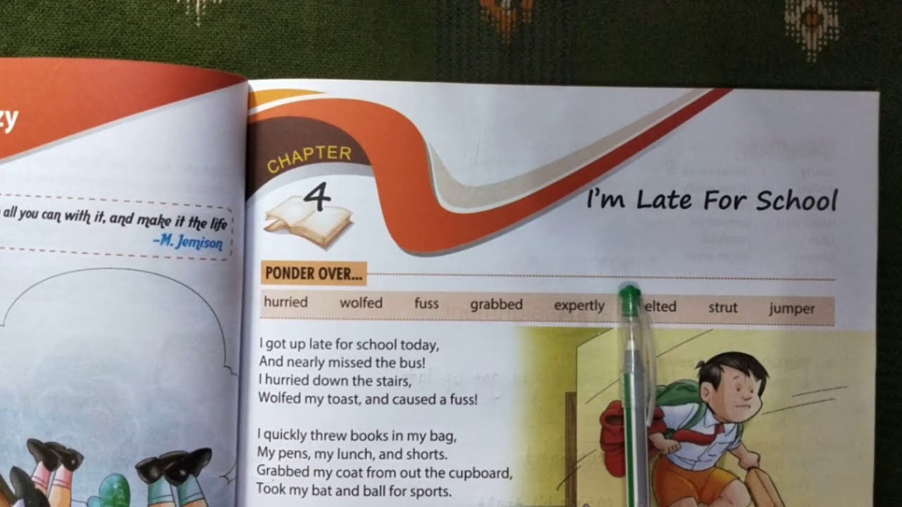 Ch 4|I'm Late for School(Poem)|Class 5|English Expressions Book|Brief ...