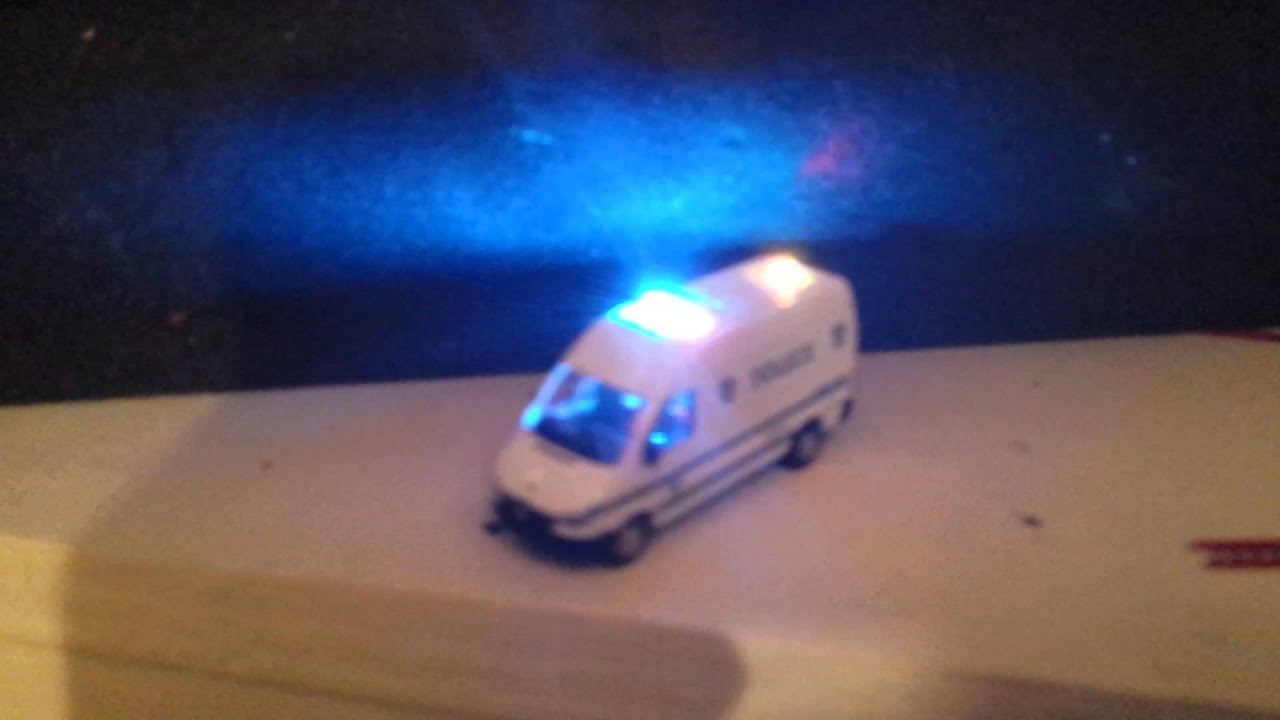 Ho 1/87 scale custom police van with lights - YouTube