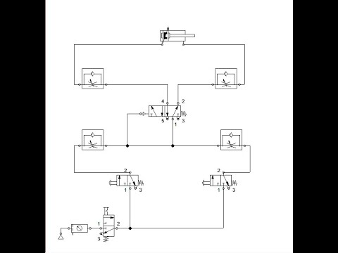FLUIDSIM RANGKAIAN KONTROL LOGIC OR - YouTube