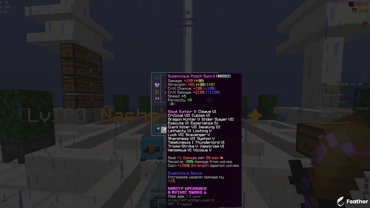 voiding max enchanted pooch sword [Hypixel Skyblock] - YouTube