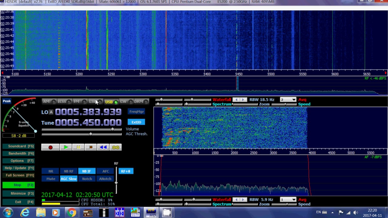 UK Royal Air Force on shortwave 5450 Khz USB on Afedri SDR - YouTube