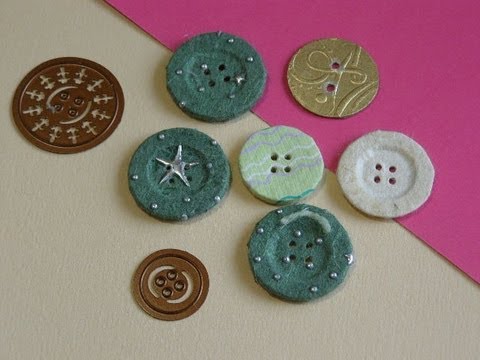How to make Buttons from Paper or Card - YouTube