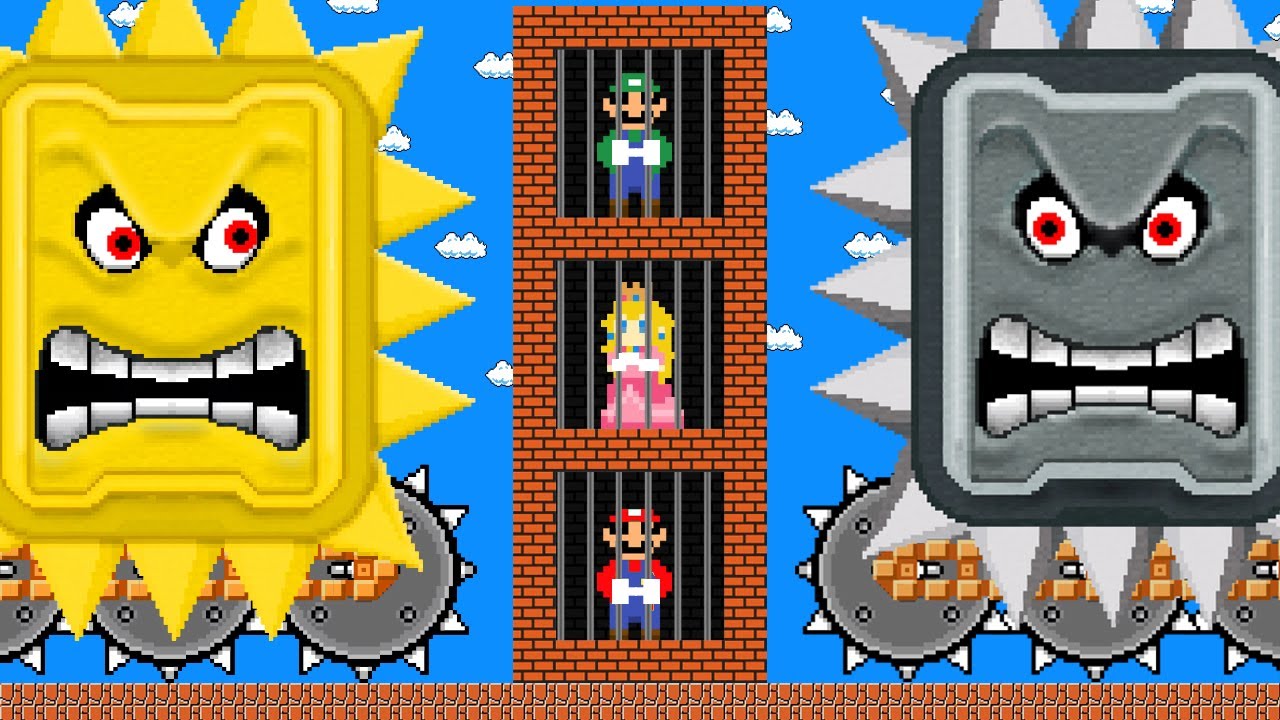 Mario Escape Mega Thwomp Gold mix Silver Rescue Luigi and Peach | Game ...