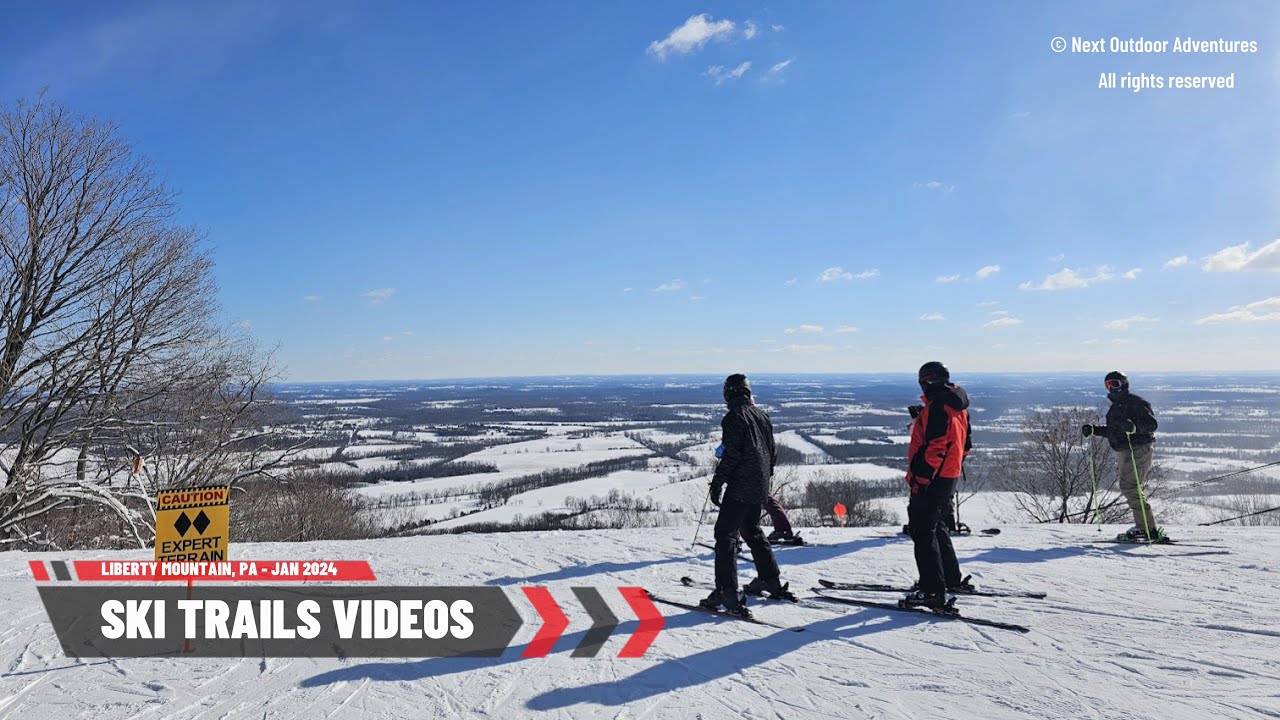 Liberty Mountain Ski Trail Videos 4K- #1 ski resort for beginners and ...