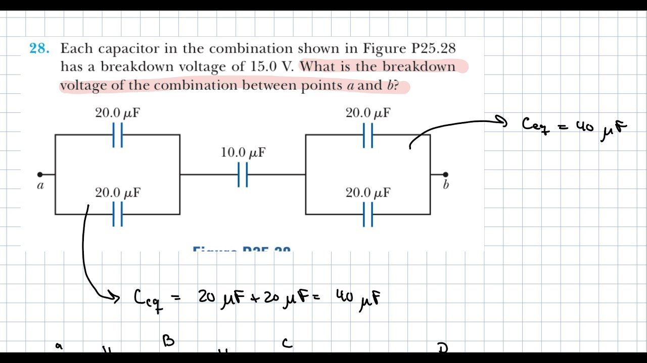 Chapter 25 - Breakdown Voltage Across a Combination of Capacitors - YouTube