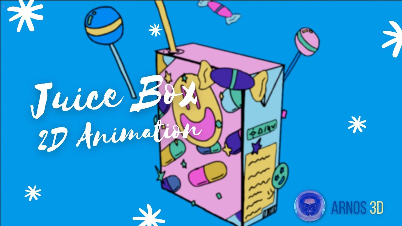 Juice Box | 2D Animation | Grease pencil | Blender | @dedouze Tut ...