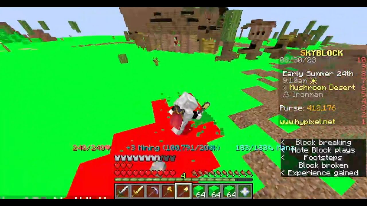 [Hypixel Skyblock] High-sensitivity sand mining - YouTube