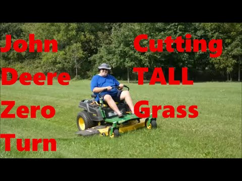 John Deere 525 Zero Turn Mower Cutting Tall Grass - YouTube