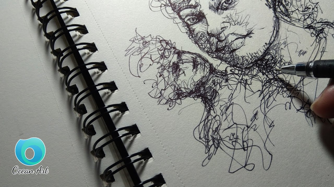 Draw with Ball Pens🤩 Line Drawing Process - YouTube