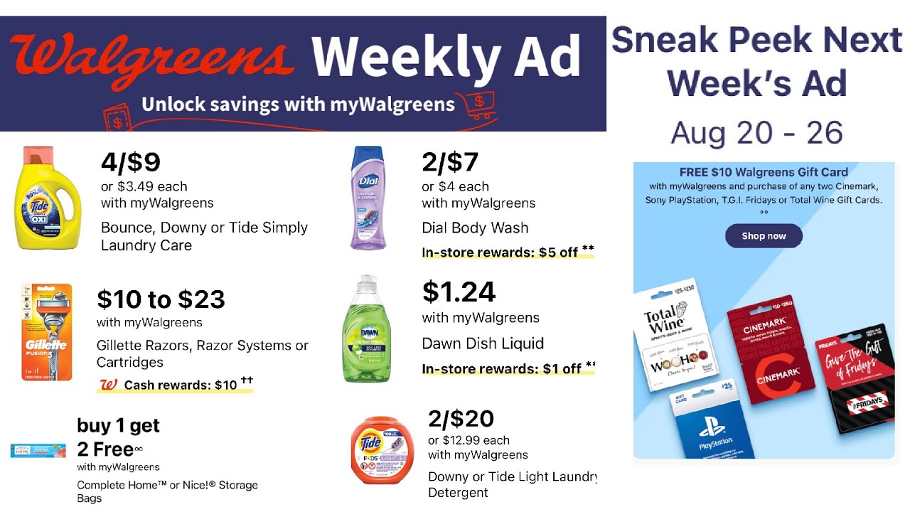 Walgreens Weekly Ad Preview 8/20- 8/26 - YouTube