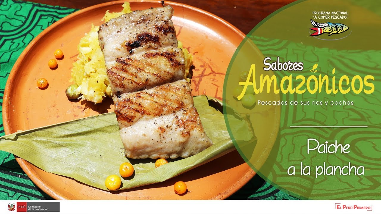 Paiche a la plancha con majado de yuca - YouTube