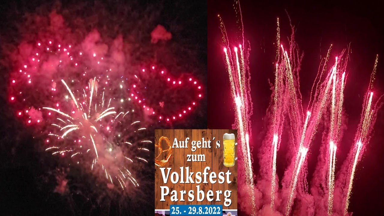 Feuerwerk beim Volksfest in Parsberg 2022 - YouTube