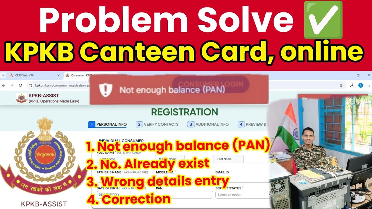 KPKB Canteen Card online Apply 🔴 Problem Solve 👉Not enough balance (PAN ...