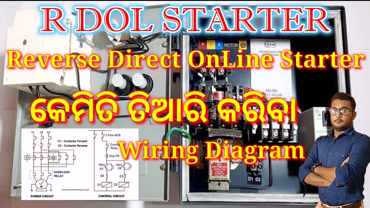 RDOL Starters|| Reverse Direct On Line starter Wiring Diagram || ITI ...