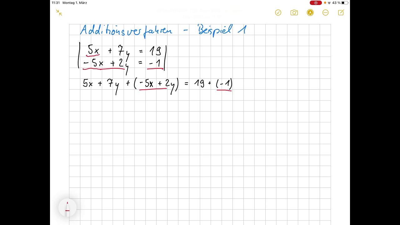Additionsverfahren Beispiel 1 - YouTube