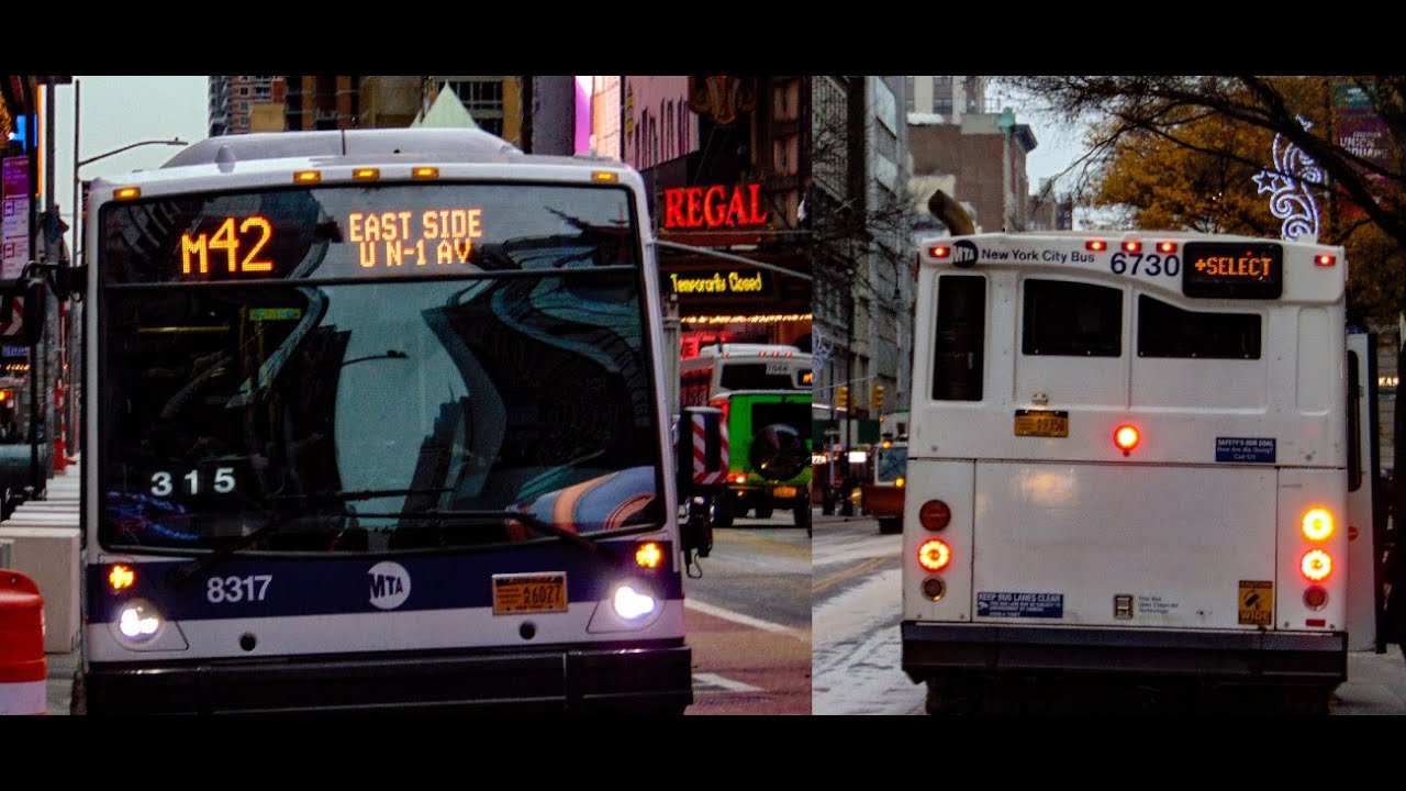 MTA NYCT Bus Snow Loans Running On the M14A, M14D, & M42 Buses on ...