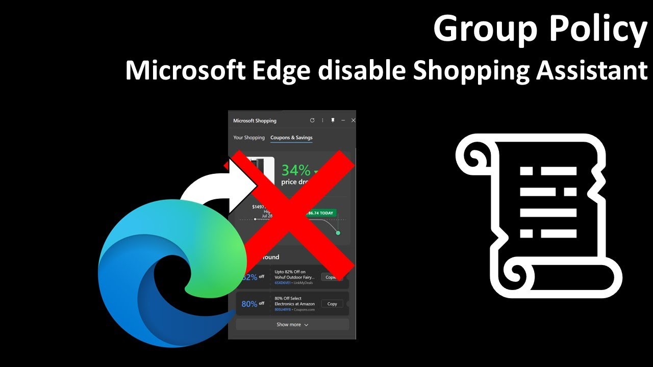 Group Policy: Microsoft Edge disable Shopping Assistant - YouTube