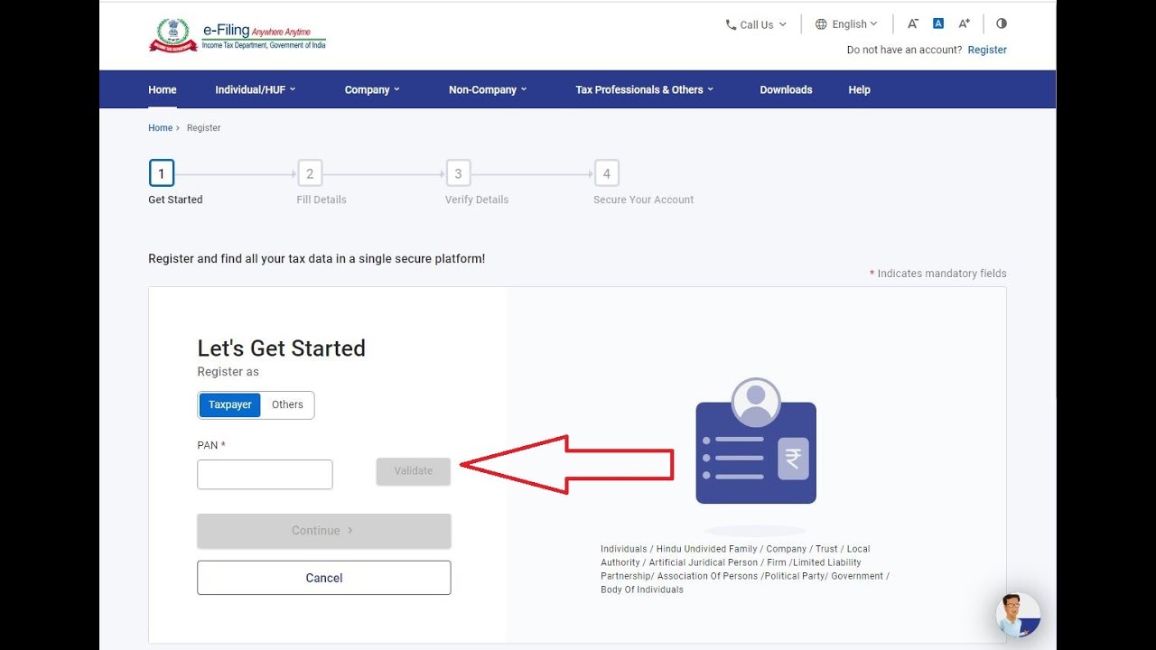 Income Tax Registration Kaise Kare | How to Register on Income Tax e ...