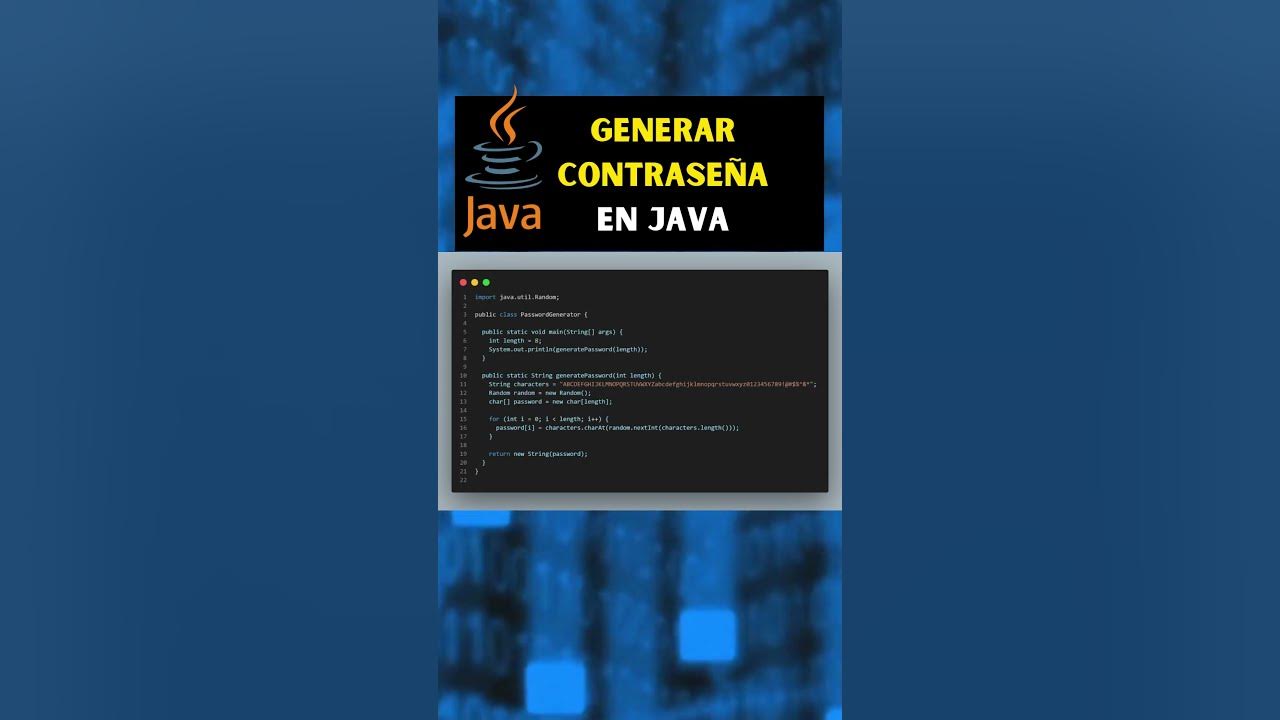 Generar contraseñas Aleatorias en JAVA - YouTube