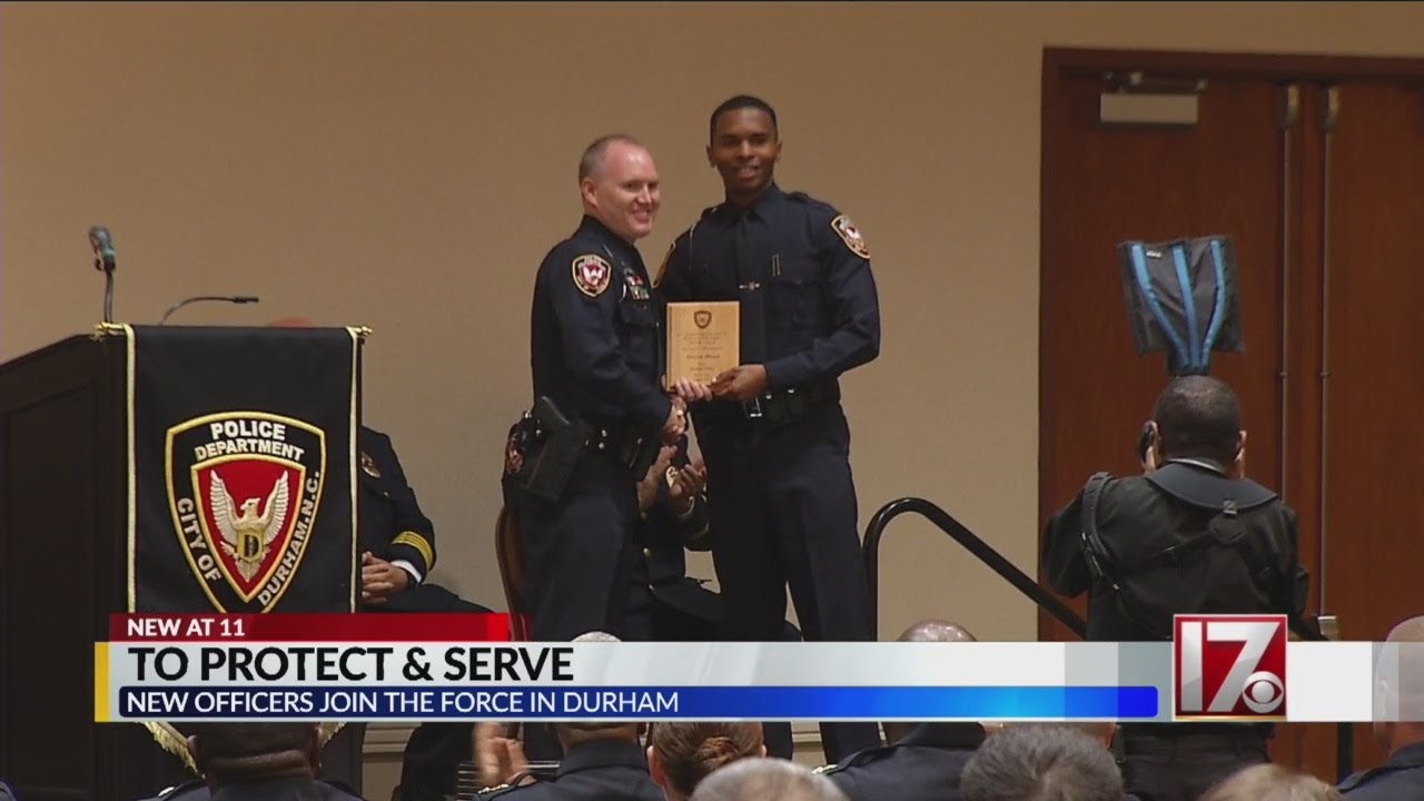 Durham, amid steady violence, graduates 19 new police officers - YouTube