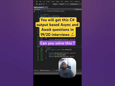 Most asked Async and Await output based interview questions and answers #coding #shorts #csharp ...