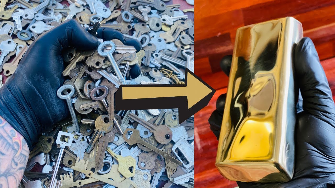 Golden Mirrored Bar - Bulk Key Melt - ASMR Metal Melting - Brass Zinc ...