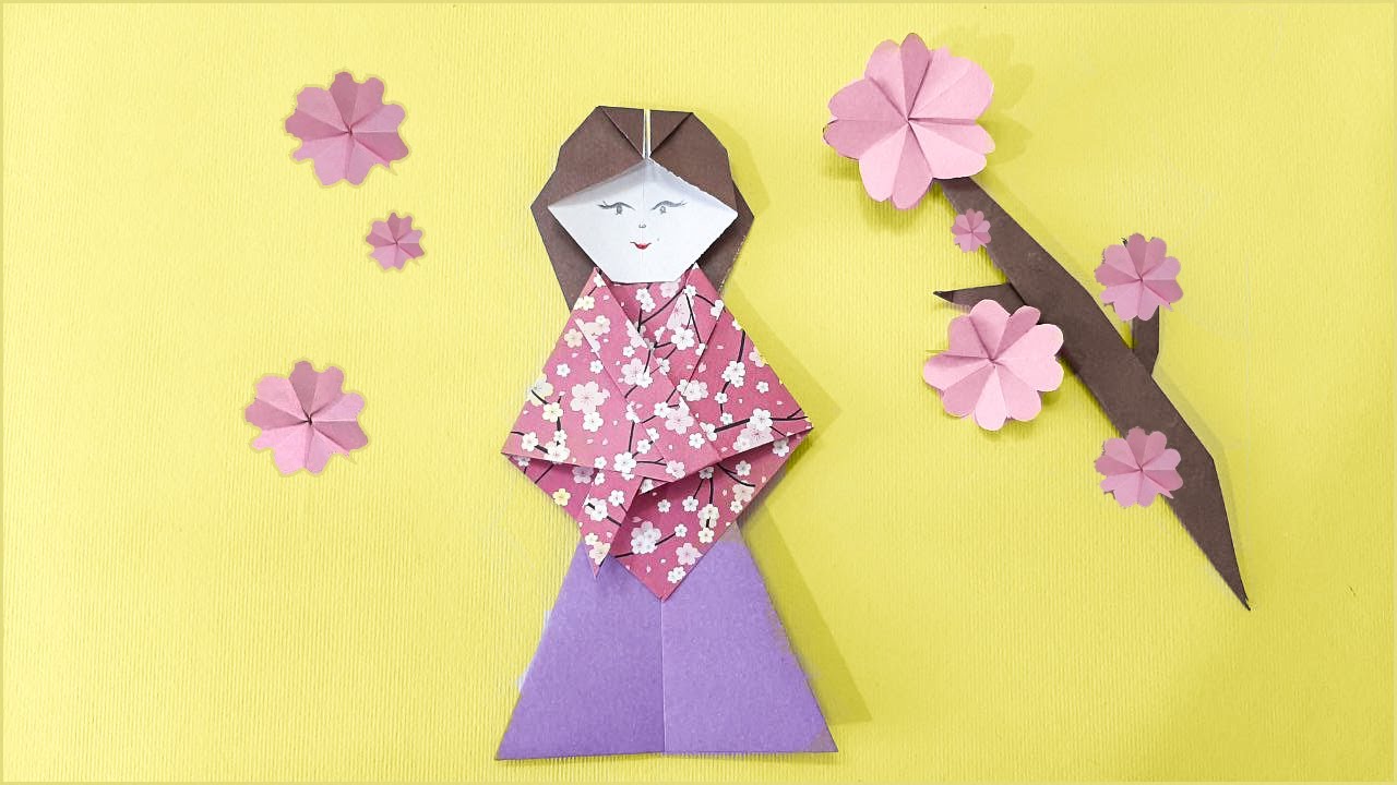 Origami Japanese Lady - How to Make a beautiful Origami Japanese Lady ...
