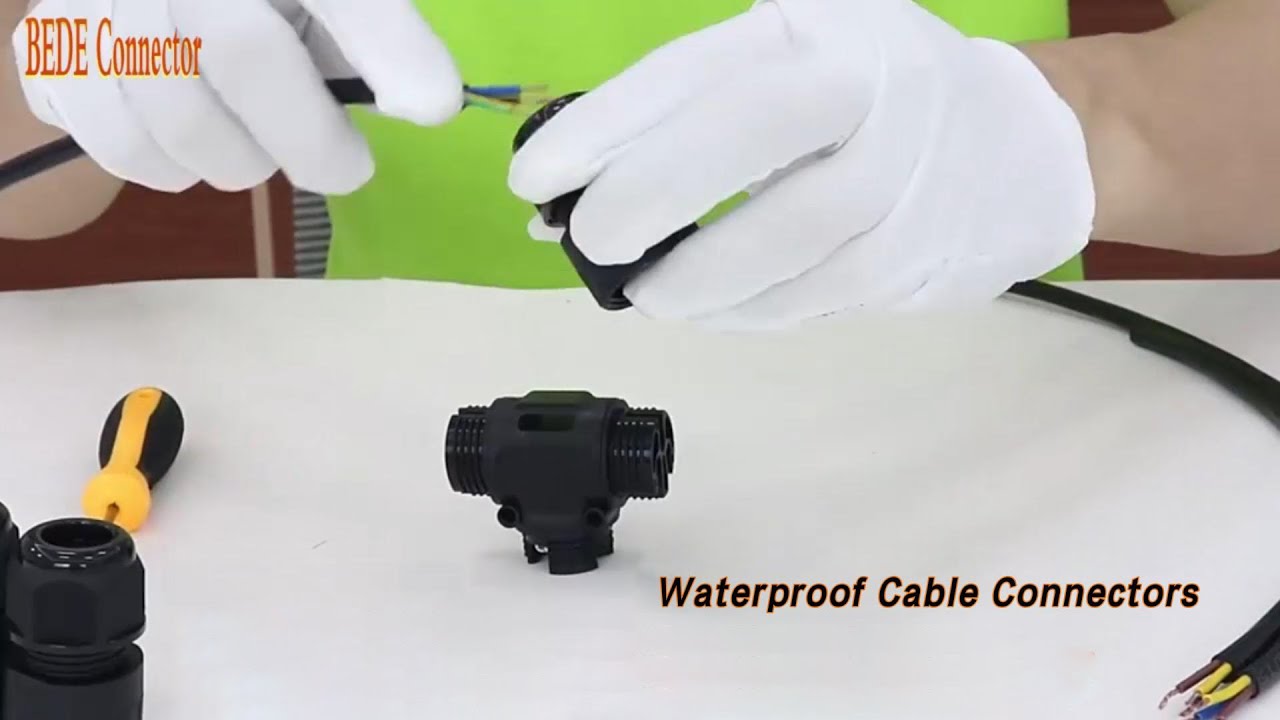 T Type Waterproof Cable Connectors Electrical 5 Pin IP68 Outdoor - YouTube