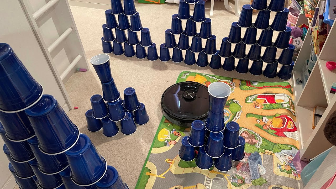 Robot Vacuum VS 300 Plastic Cups!!! WHO WILL WIN 🤔 - YouTube