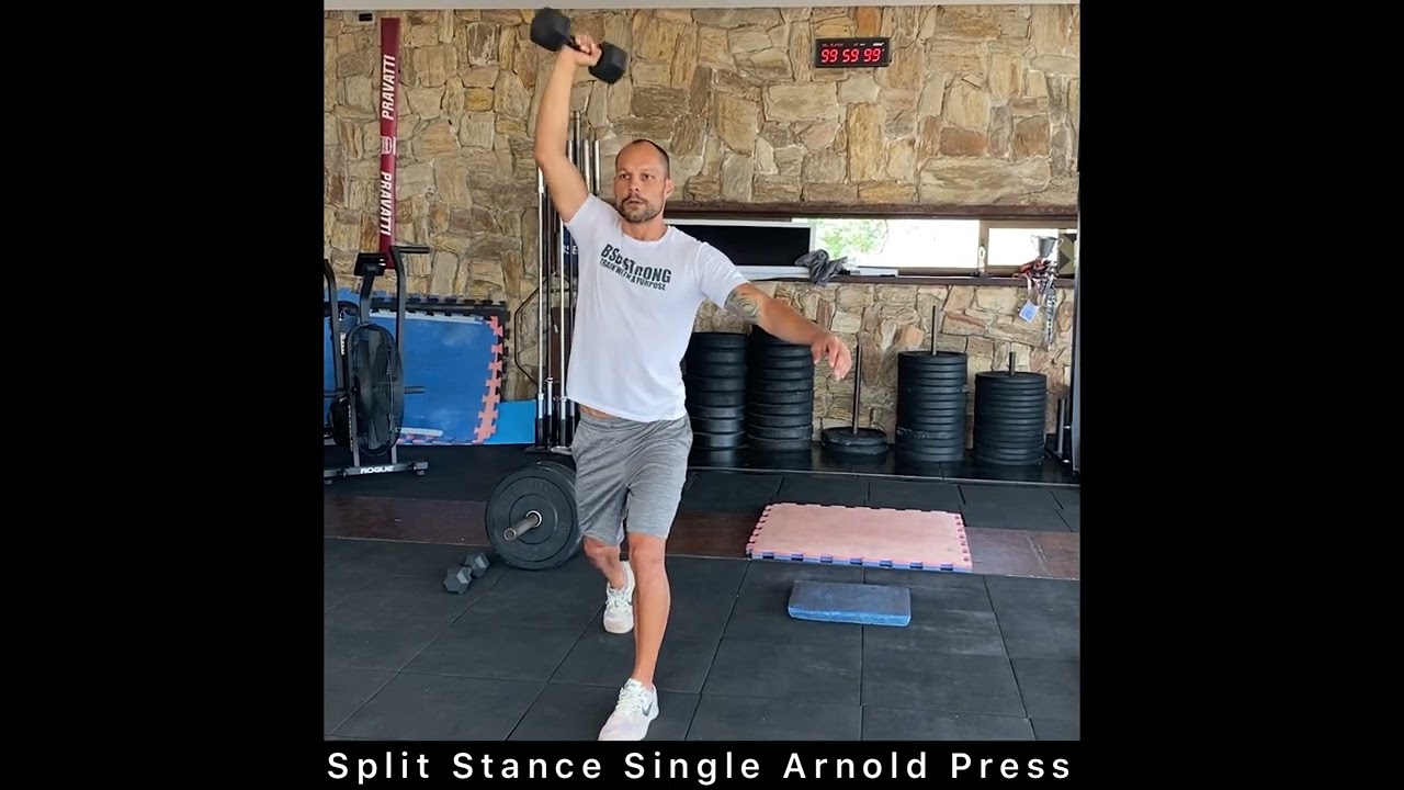 Split Stance Single Arnold Press - YouTube
