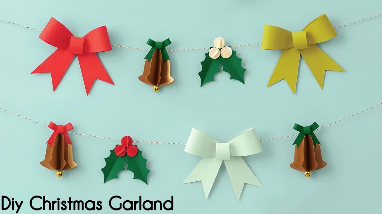 DIY Paper Christmas Garland | Diy Easy Christmas Garland Tutorial ...