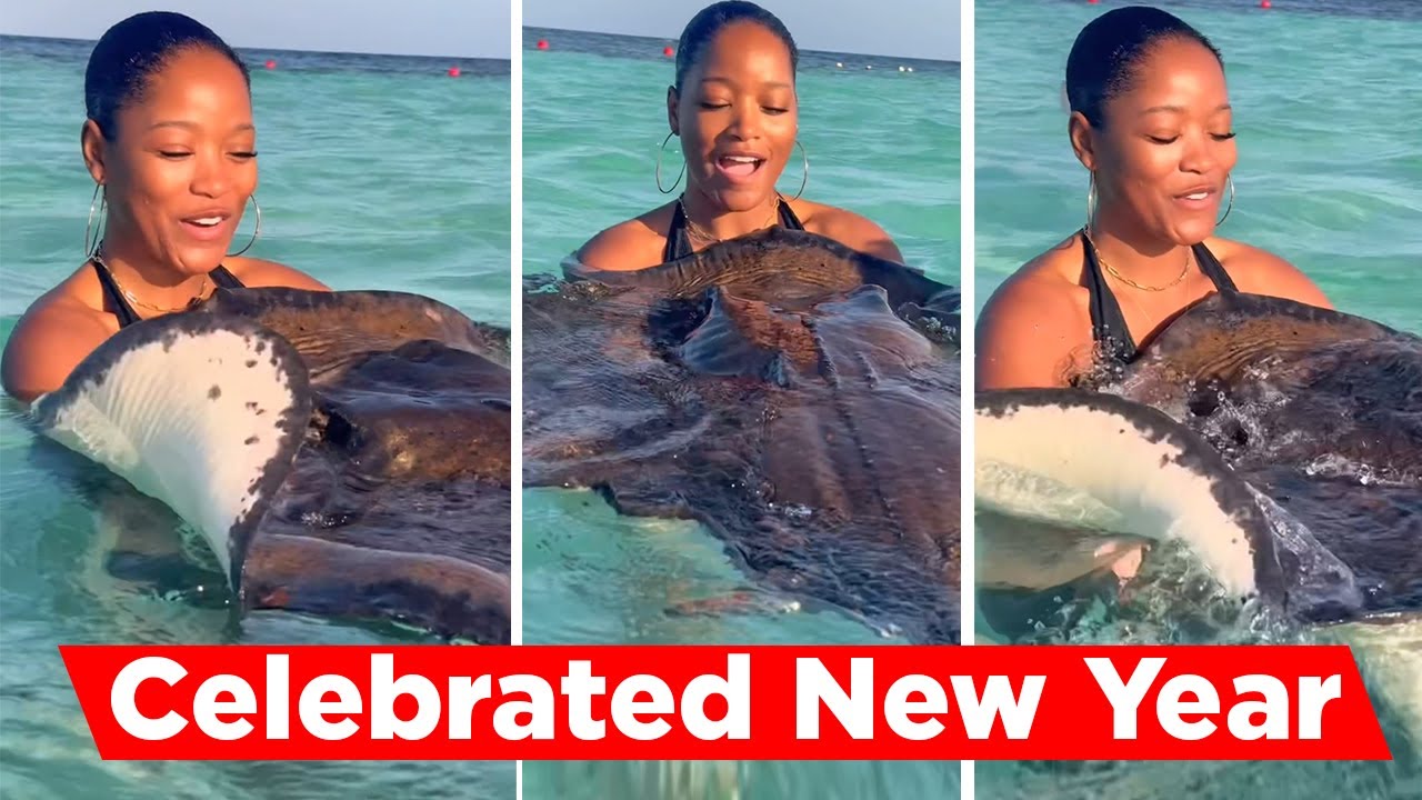 Keke Palmer Celebrated New Year With Stingray Fish In Ocean - YouTube