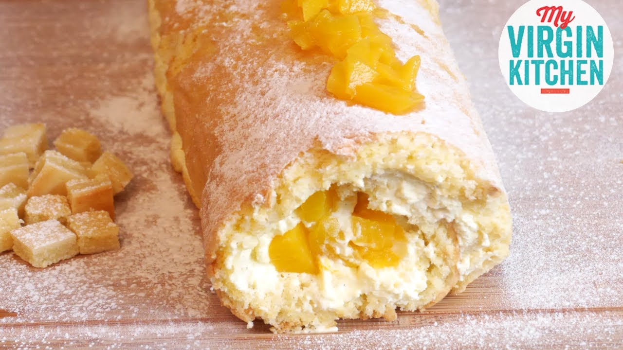 PEACH COBBLER ROULADE RECIPE - YouTube
