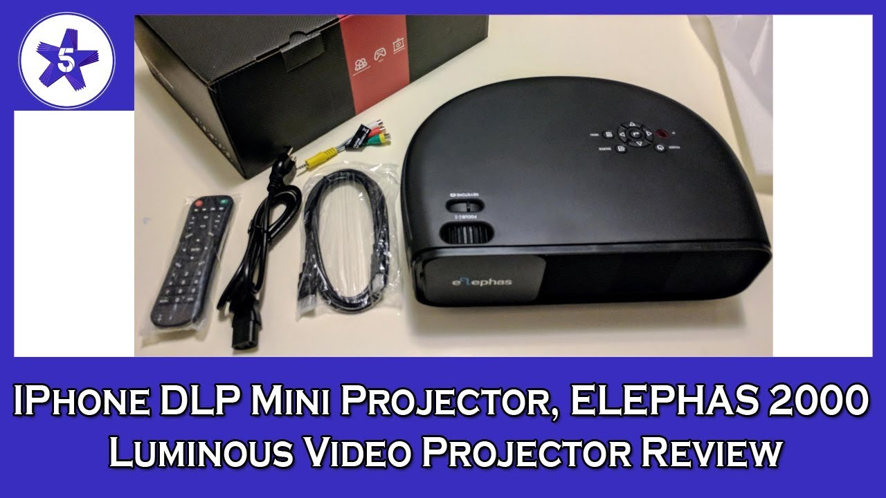 IPhone DLP Mini Projector, ELEPHAS 2000 Luminous Efficiency Pico Video ...
