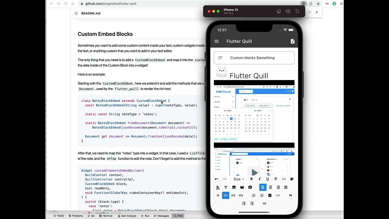 Flutter Quill - Custom Embed Blocks - YouTube