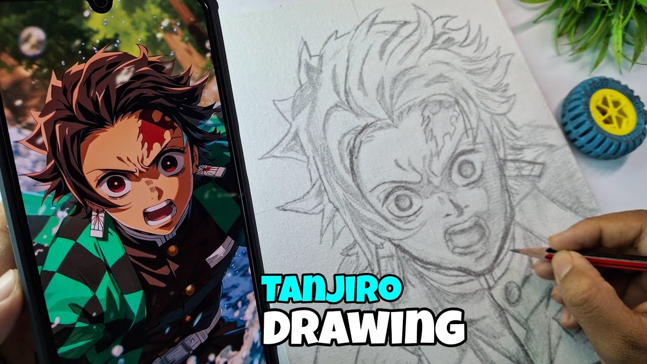 Tanjiro Drawing , How To Draw Tanjiro , Tanjiro kamado Demon Slaye ...