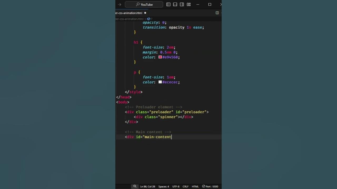 Create Cool Preloader in HTML CSS #coding #css #htmlcss - YouTube