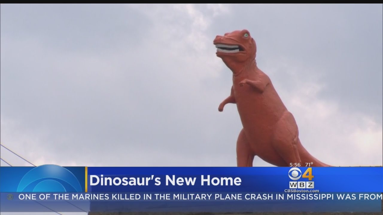 Route 1 Dinosaur Has A New Home - YouTube