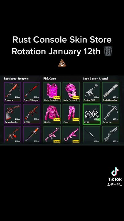Rust Console New skin store rotation… #consolerust #rust #shorts # ...