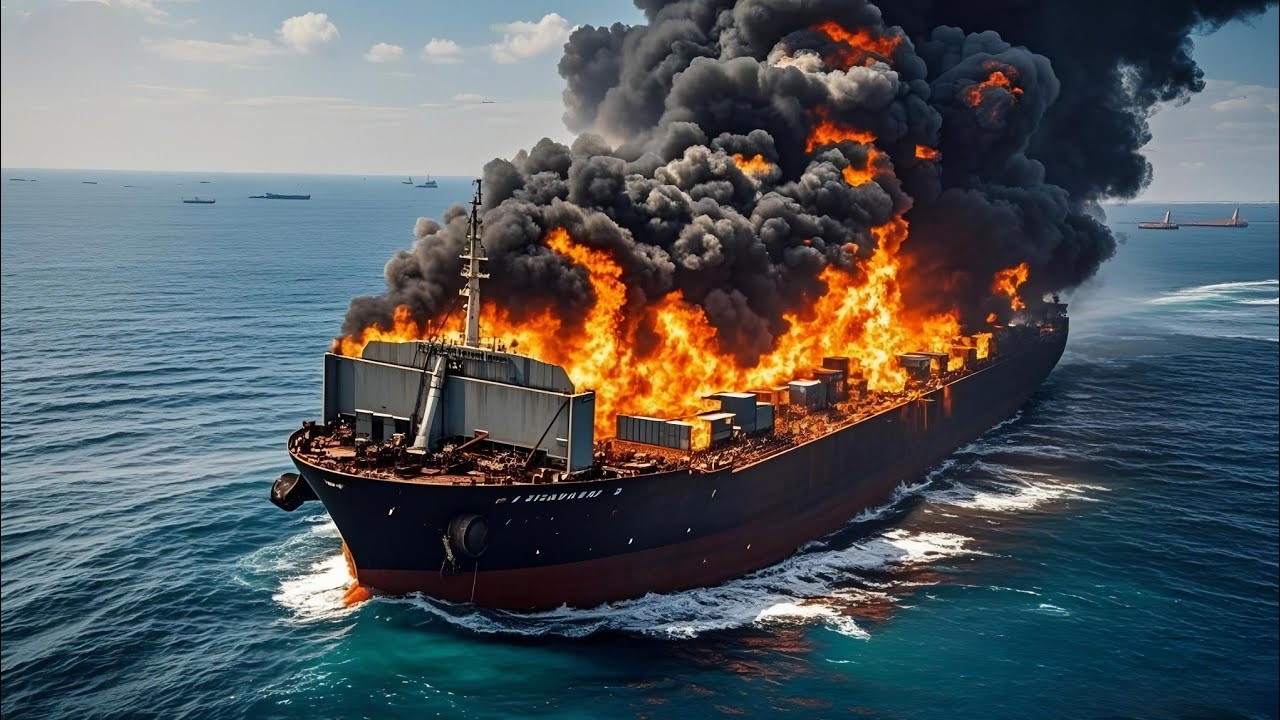 10 MINUTES AGO! Russian F-16s Blow Up Ukraine's Largest Cargo Ship In ...
