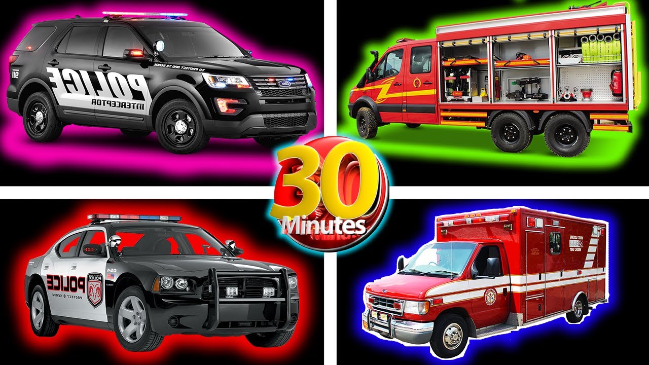 🚦30 MIN🚦 Emergency Vehicle "Siren, Alarm, Horn" Sound Variations |Mega ...