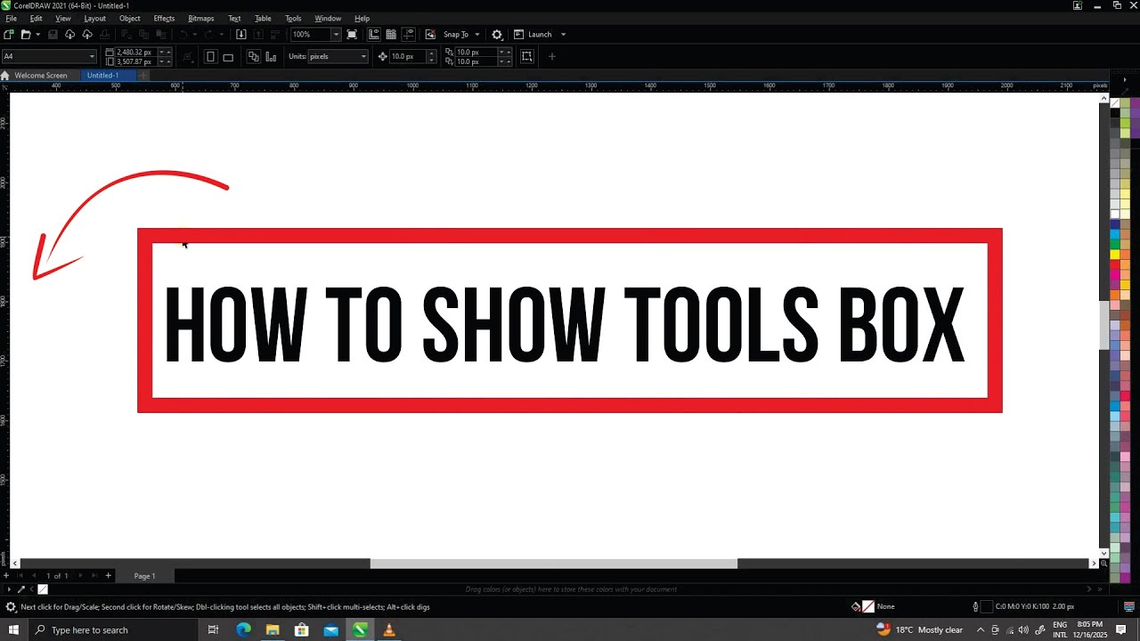 How To Show Corel Draw Tool Box | Corel Draw Tips & Tricks Missing Your ...