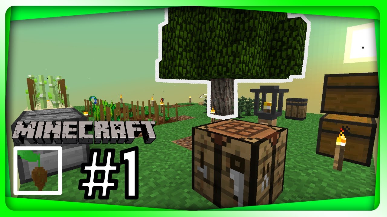 Minecraft Crop Block Let's Play Episode 1 - Green Finger Steve! - YouTube