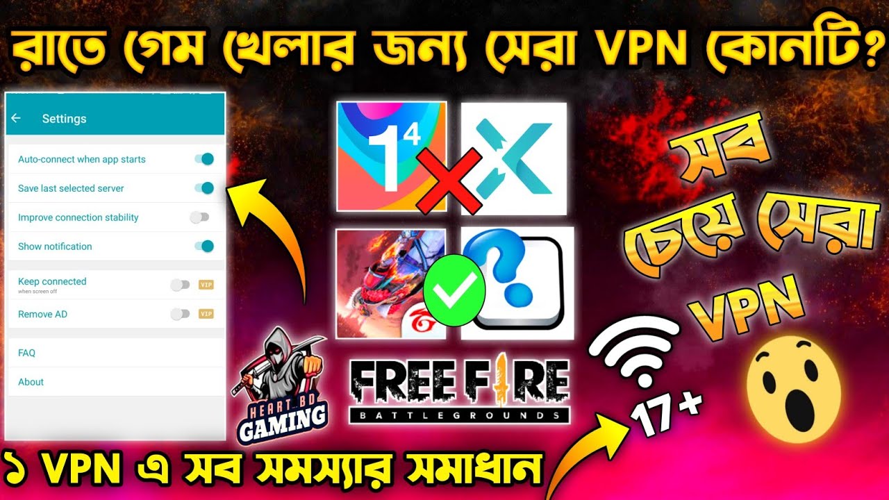 রাতে গেম খেলার জন্য সেরা VPN কোনটি | BEST VPN FOR FREE FIRE | FREE FIRE ...