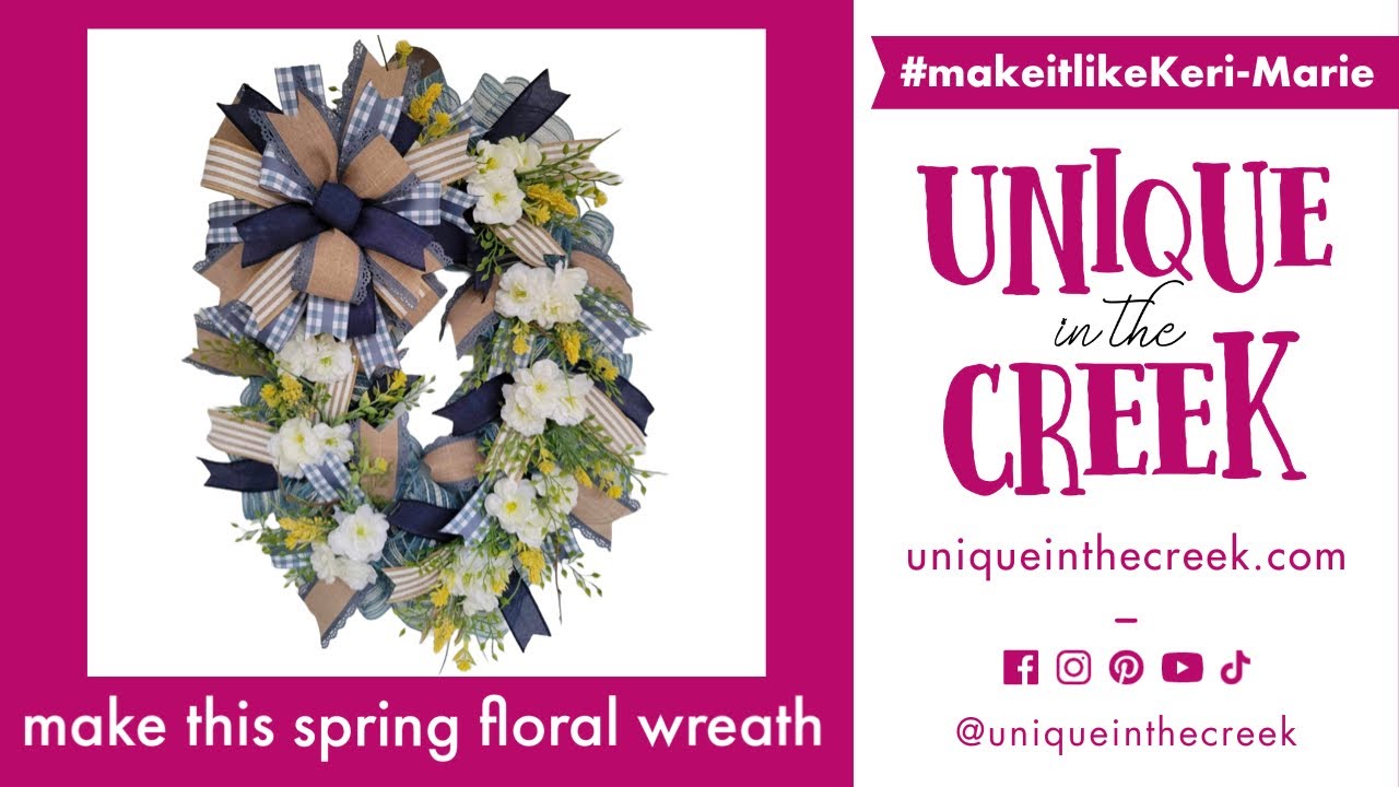 How to Make a Spring Deco Mesh Floral Wreath | Oval Board | Keri - YouTube