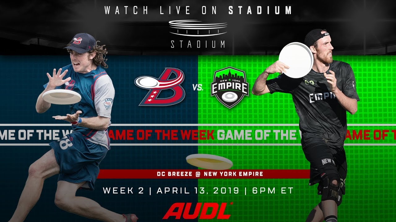 2019 AUDL Game of the Week: DC Breeze at New York Empire - YouTube