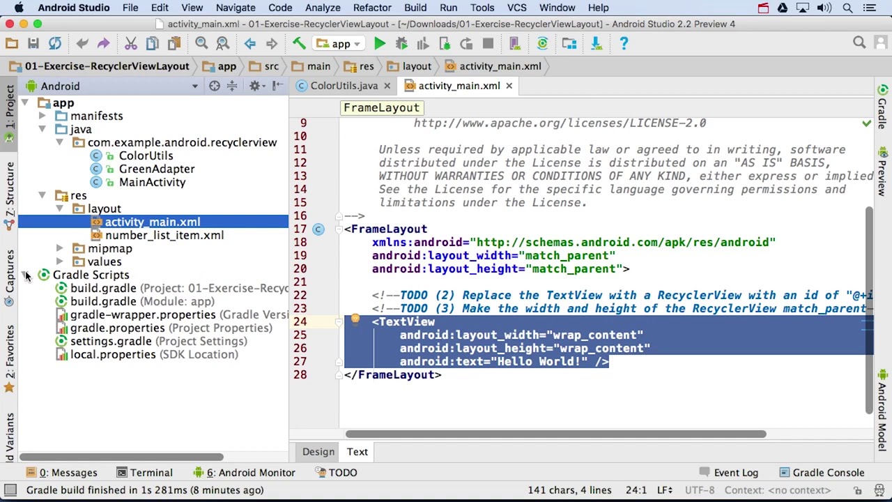 Android Tutorials by JavaCourseDrive - Creating RecyclerView Layout ...